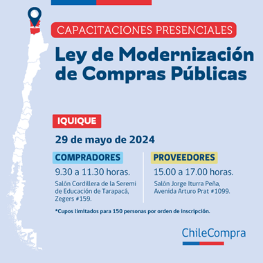 ChileCompra capacitará a compradores y proveedores de Tarapacá sobre ...